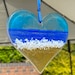 Seaside Glass Suncatcher, Beach Scene Heart, Glass Art, Fused Glass ...