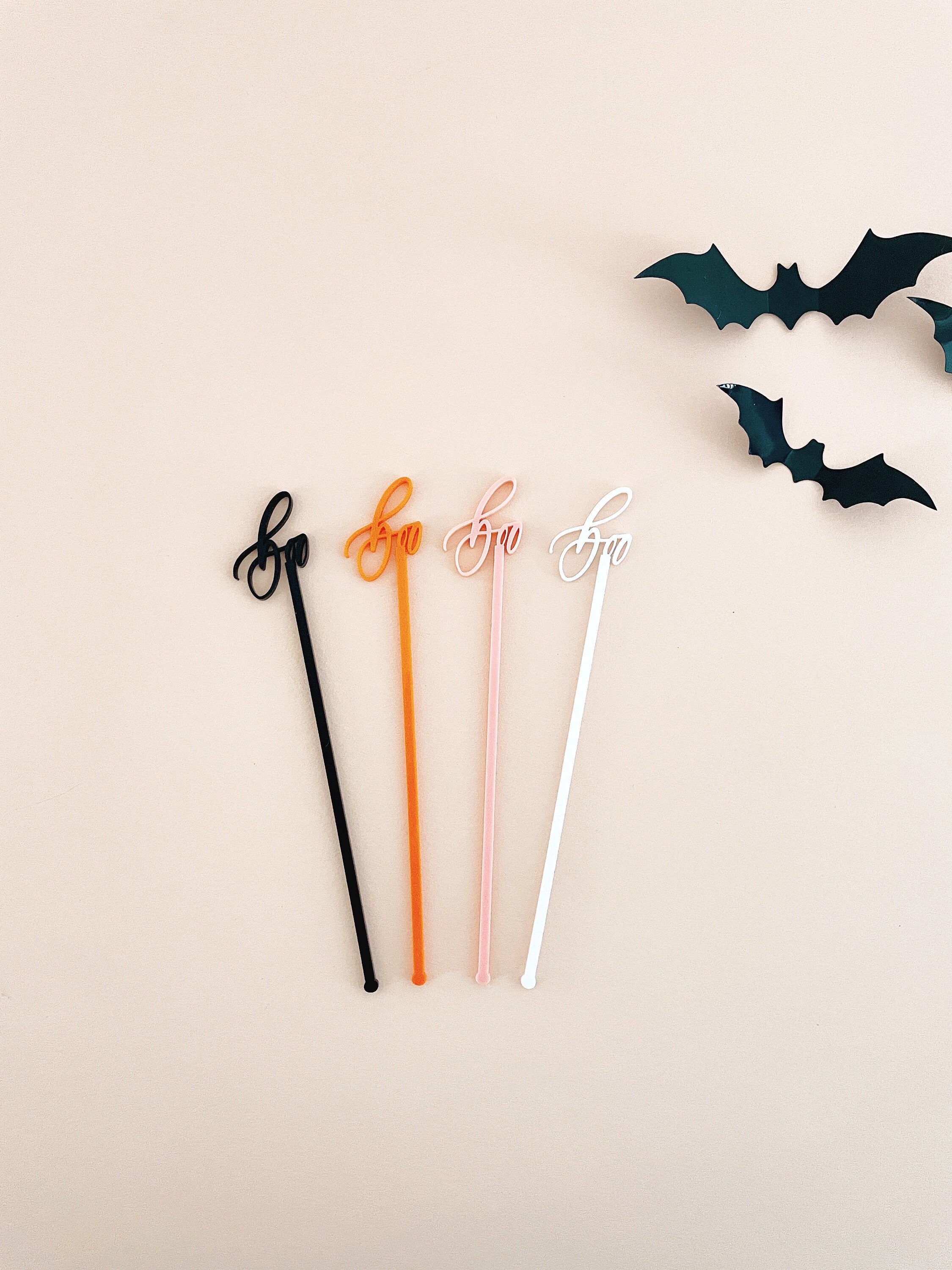 Halloween Stirrers Stir Sticks Boo Drink Stirrers Pastel - Etsy