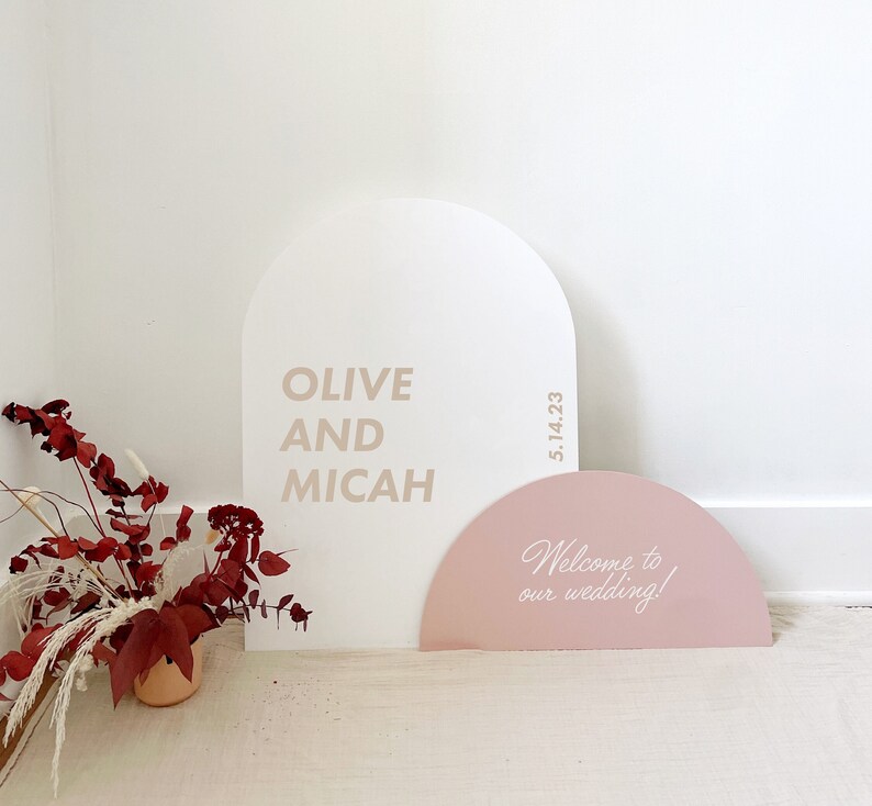 Double Arch Welcome Sign Acrylic Welcome Sign Arched Wedding - Etsy