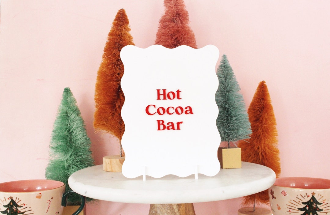 Hot Cocoa Sign Hot Cocoa Bar Sign Modern Christmas Sign - Etsy