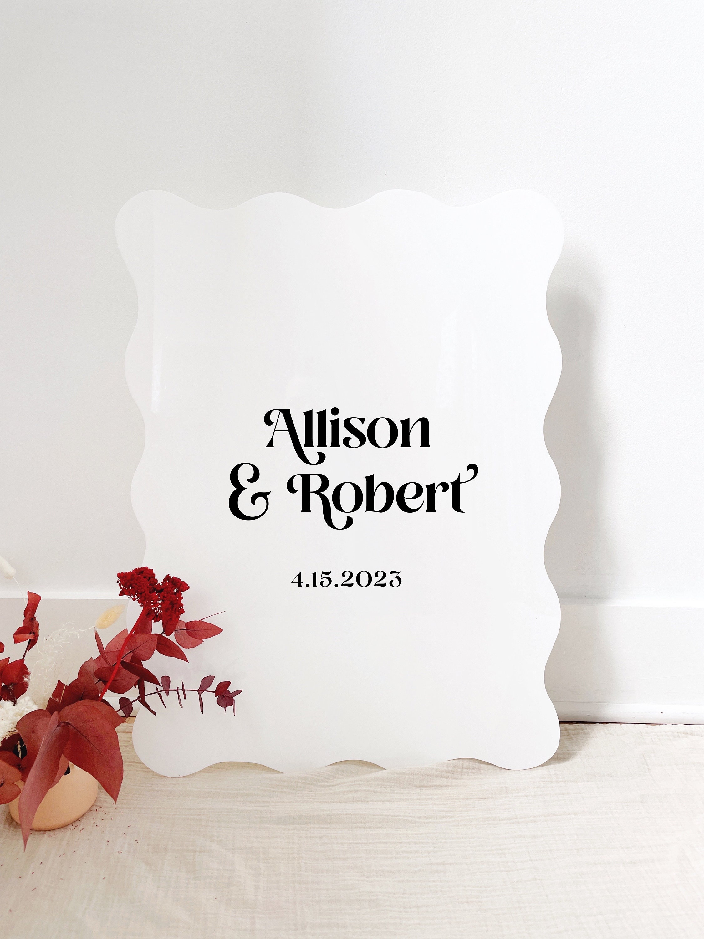 Wavy Welcome Sign Acrylic Welcome Sign Wavy Wedding Sign - Etsy