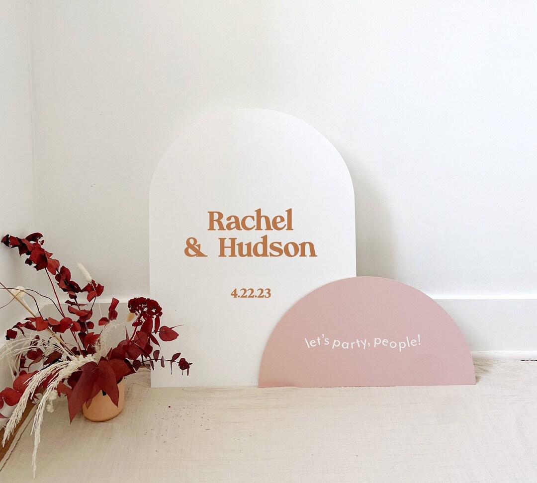 Double Arch Welcome Sign Acrylic Welcome Sign Arched Wedding - Etsy
