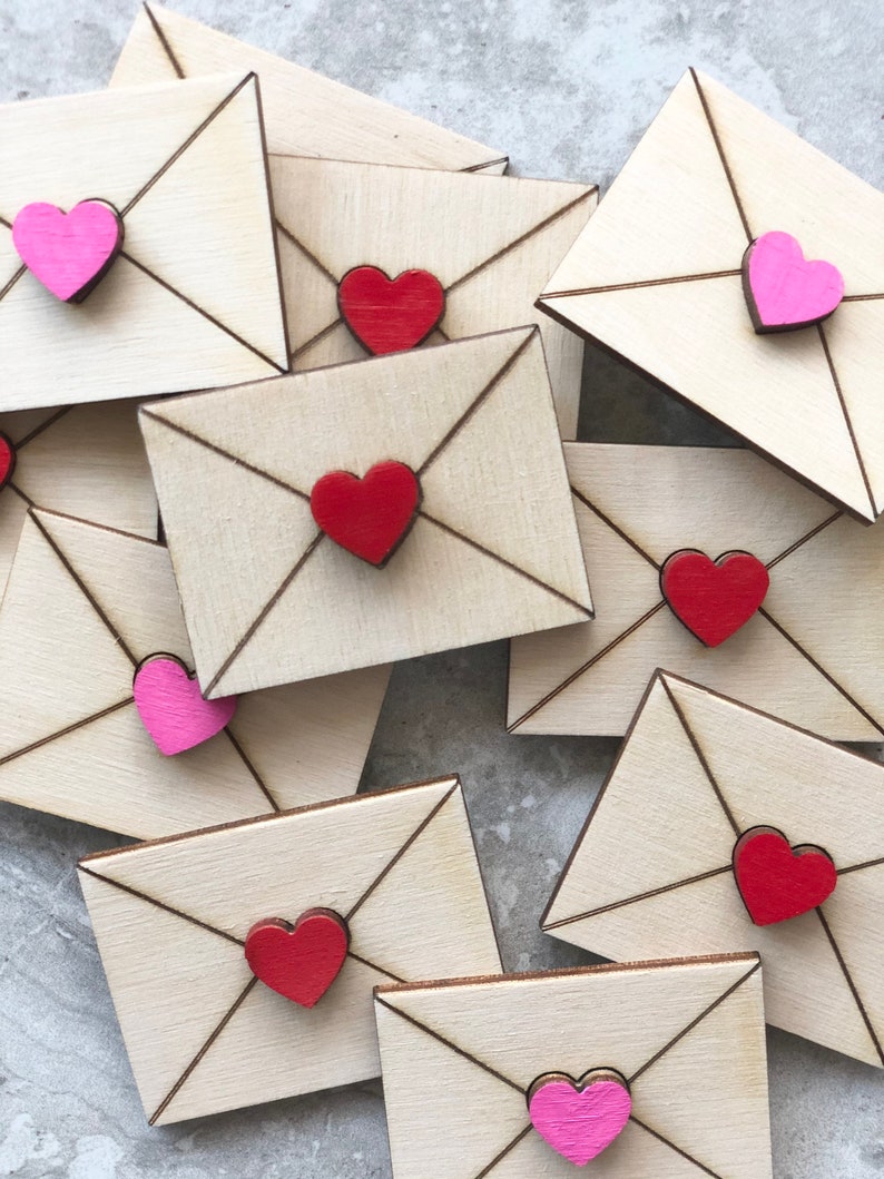 DIY HEART ENVELOPES Love Letter Blank Set Unfinished - Etsy