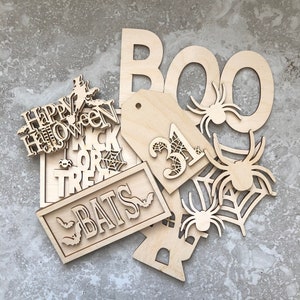 DIY Trick or Treat Bundle | Halloween Tier Tray |blank Set | Unfinished ...