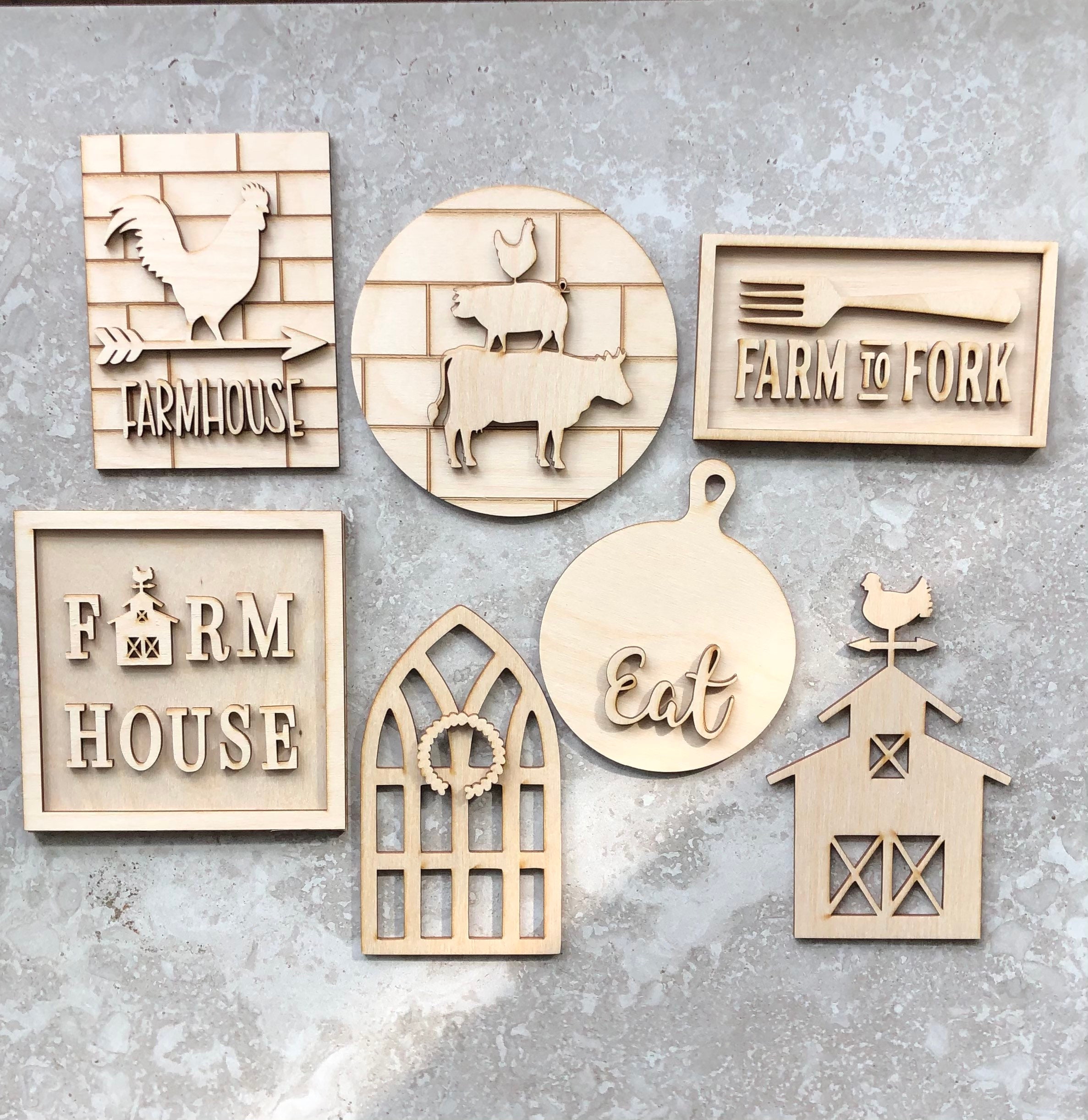 DIY Farmhouse Tray Decor Kitchen Sign DIY Kit Wood | Etsy