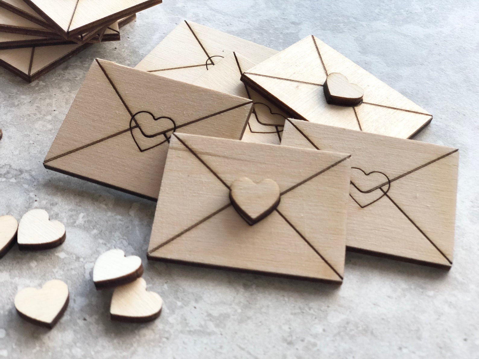 DIY HEART ENVELOPES | Love Letter | Blank Set | Unfinished 1/8" Wood ...