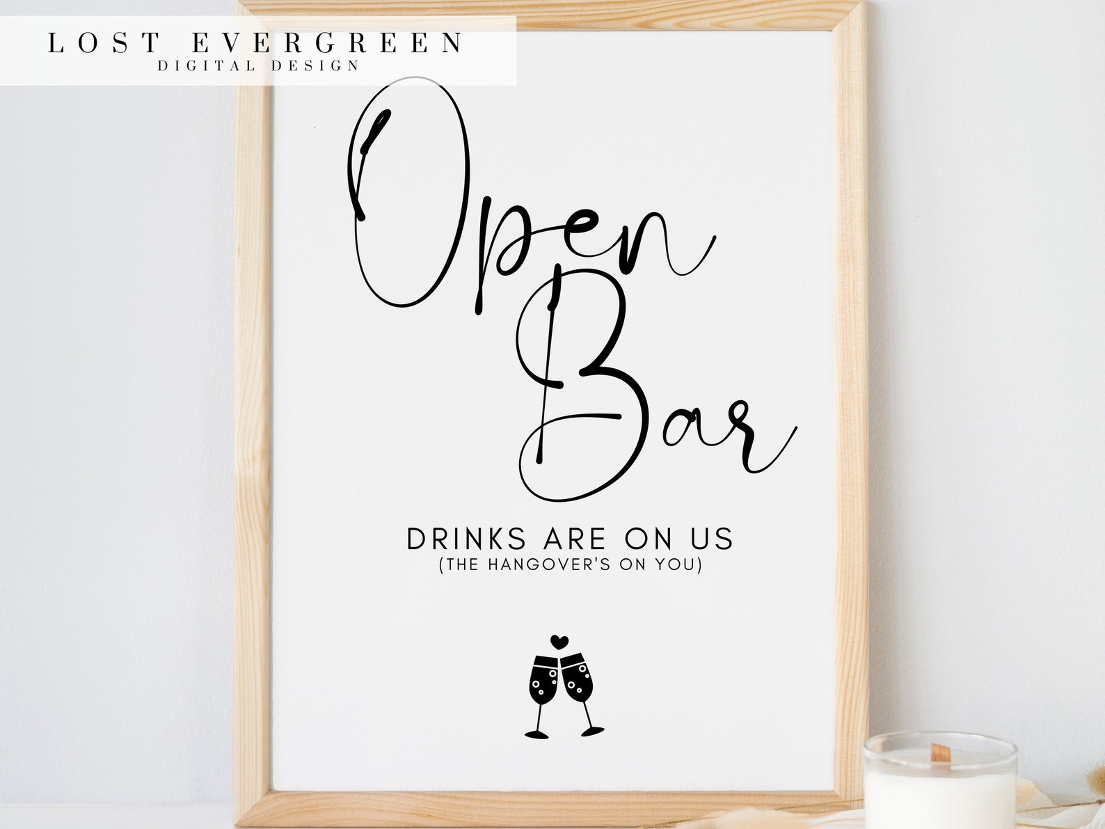 Open Bar Sign for Event PDF Digital Download - Etsy