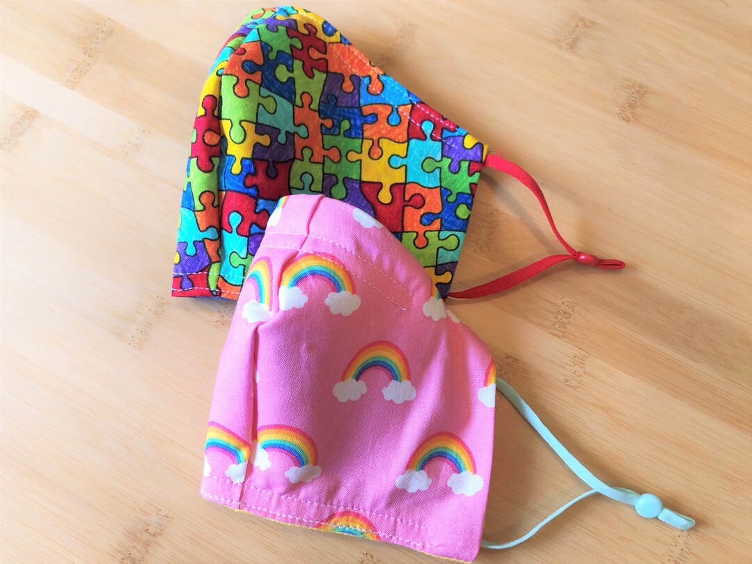 Face-mask-autism-spectrum-puzzle-rainbow-adult-kids-filter-poc - Etsy