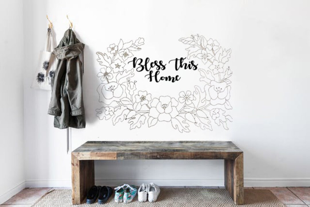 Bless This Home Vinyl Wall Decal Sticker, Wall Art Sticker, Vinyl Wall ...