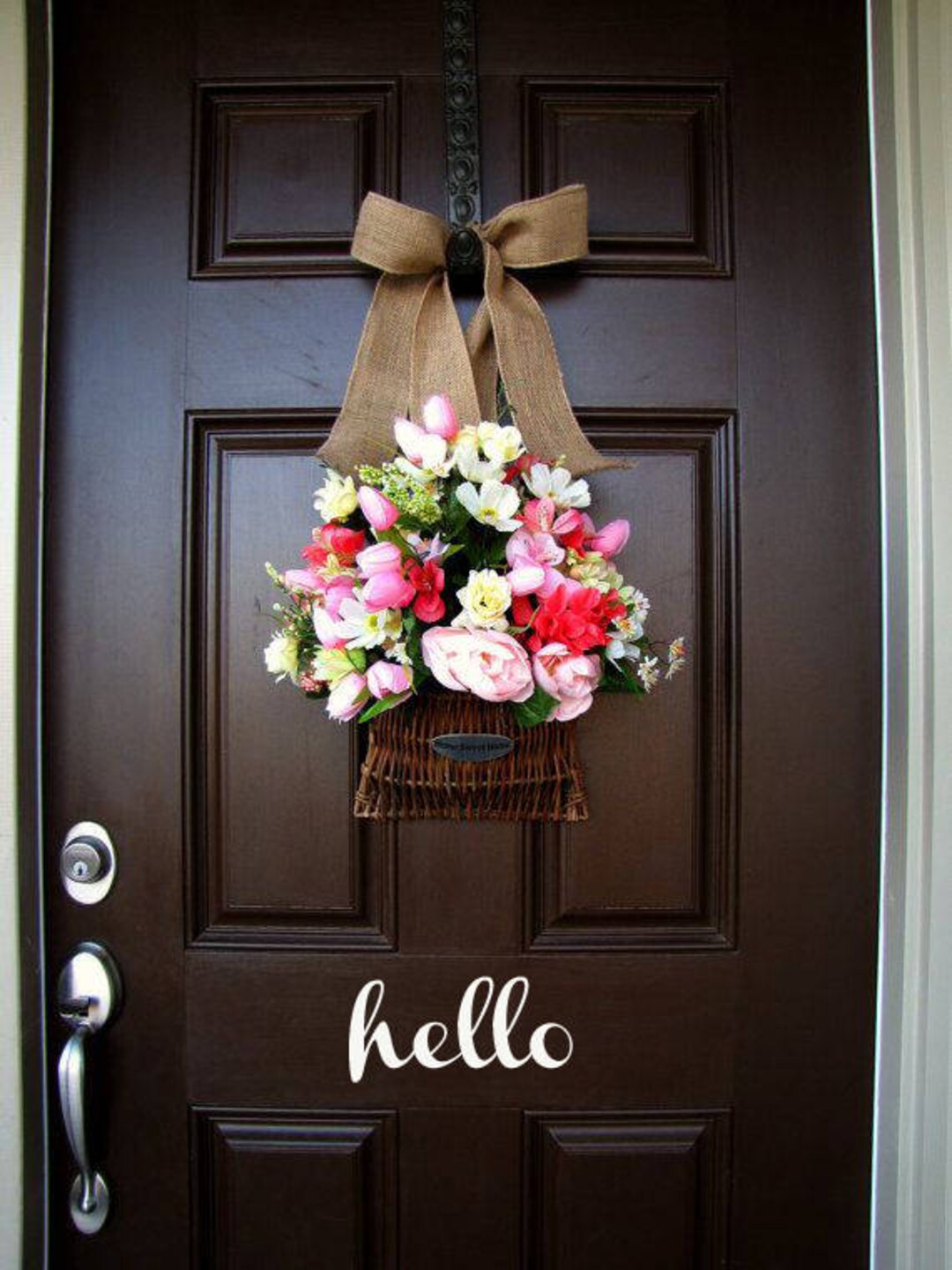 Hello Decal Door Decal, Wall Decal Word Hello, Hello Vinyl Lettering ...