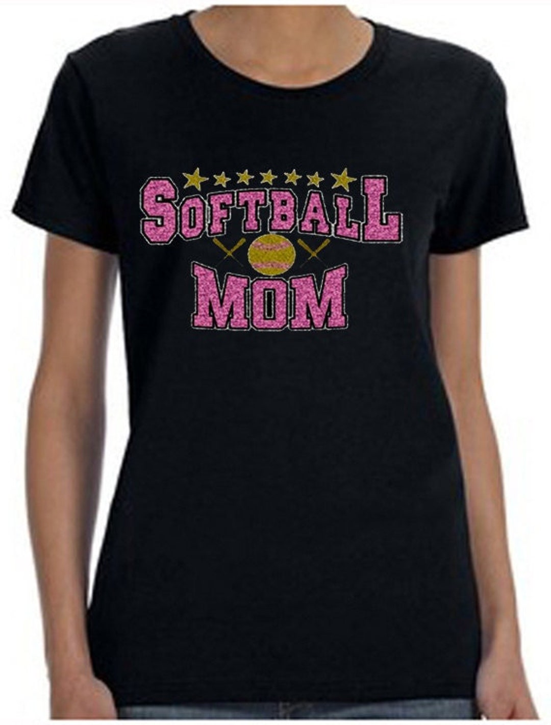 Softball Mom Pink Glitter Tee-shirt, Softball Tee Shirt, Gifts for ...