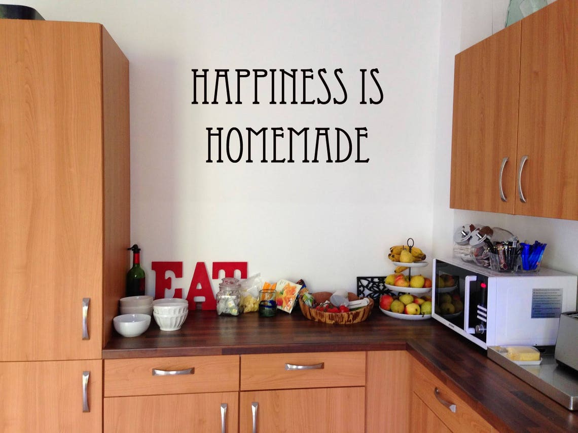 Happiness is Homemade Vinyl Wall Decal Sticker, Wall Art Sticker ...