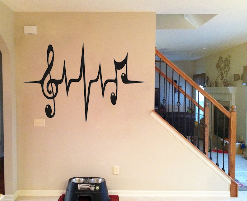 Music Life Line Vinyl Wall Decal Sticker Wall Art Stickers | Etsy