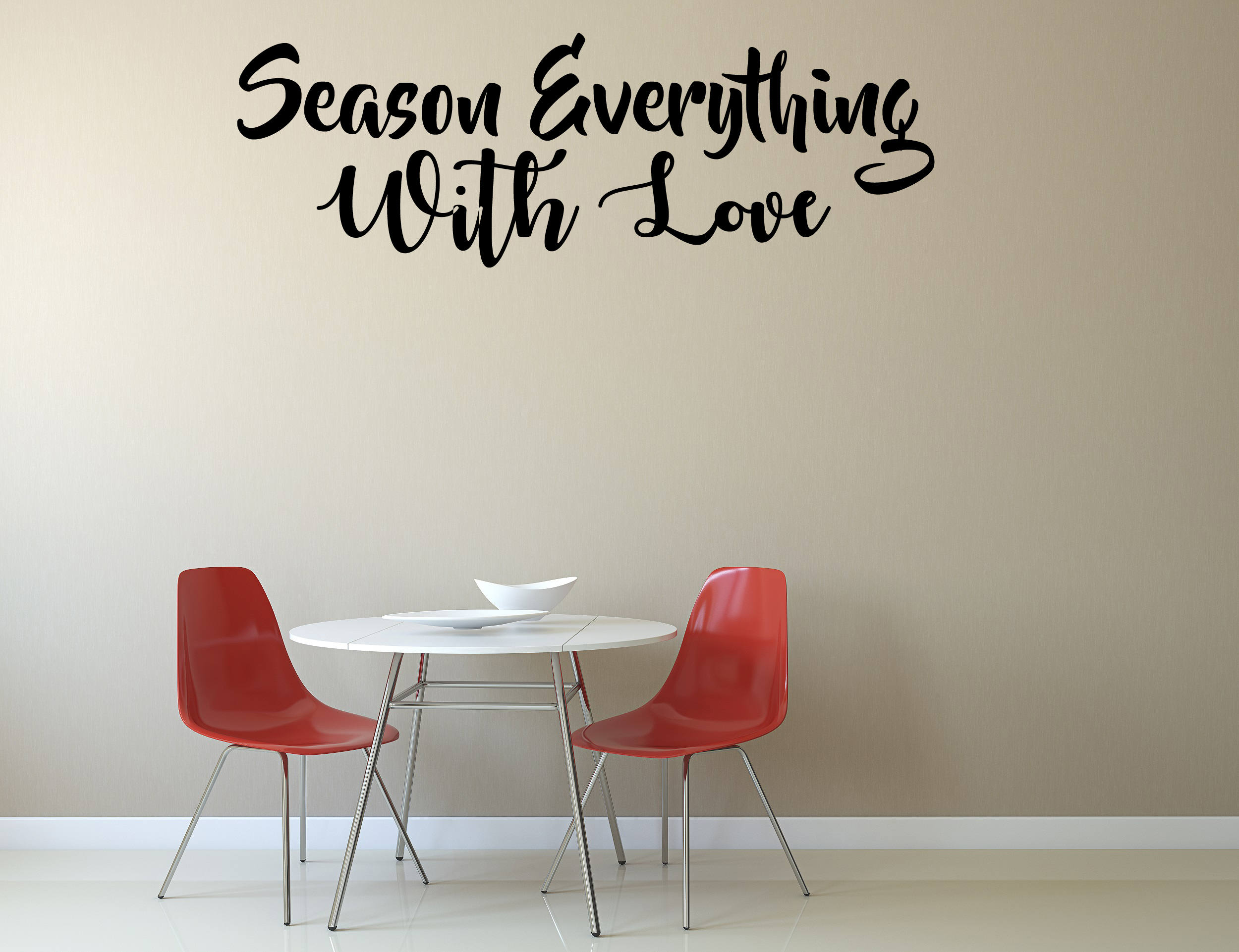 Season Everything With Love Vinyl Wall Decal Sticker, Wall Art Sticker ...