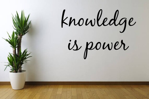 Knowledge is Power Vinyl Wall Decal Sticker Vinyl Wall Decor | Etsy