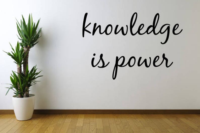 Knowledge is Power Vinyl Wall Decal Sticker Vinyl Wall Decor - Etsy