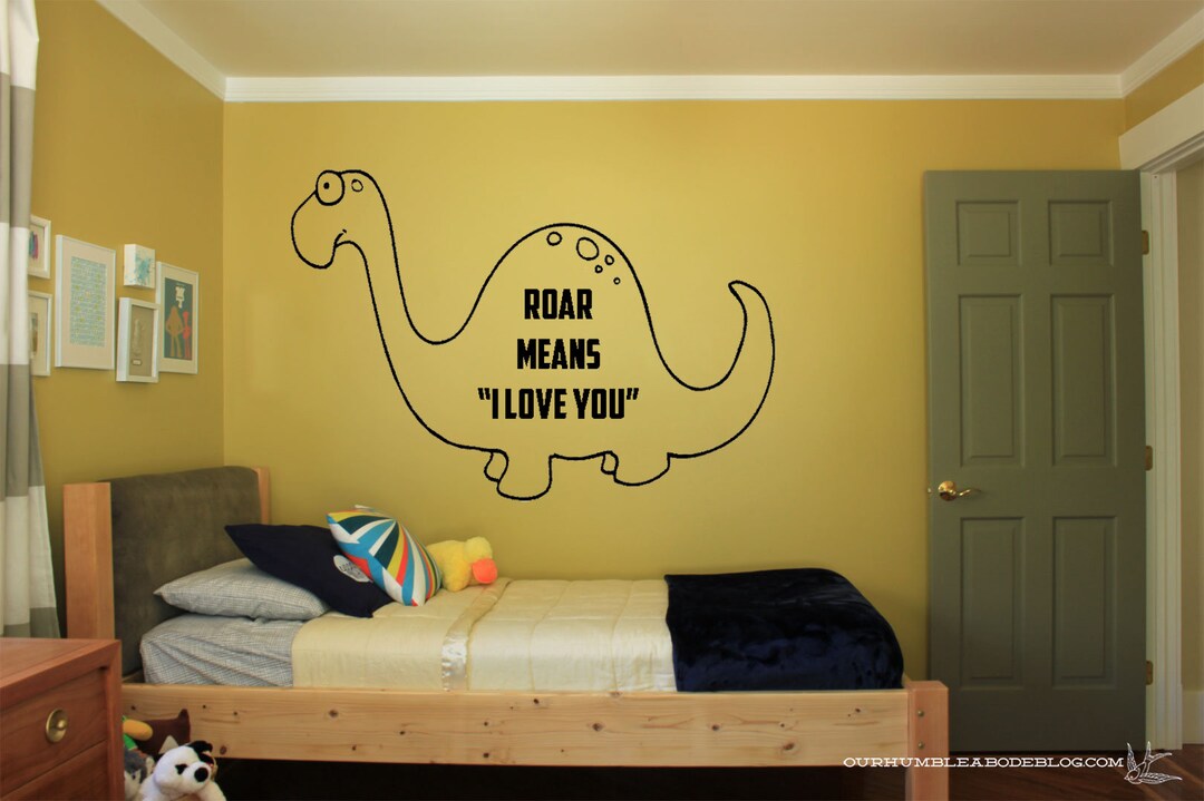 Roar Means I Love You Vinyl Wall Sticker, Wall Art Sticker, Dinosaur ...
