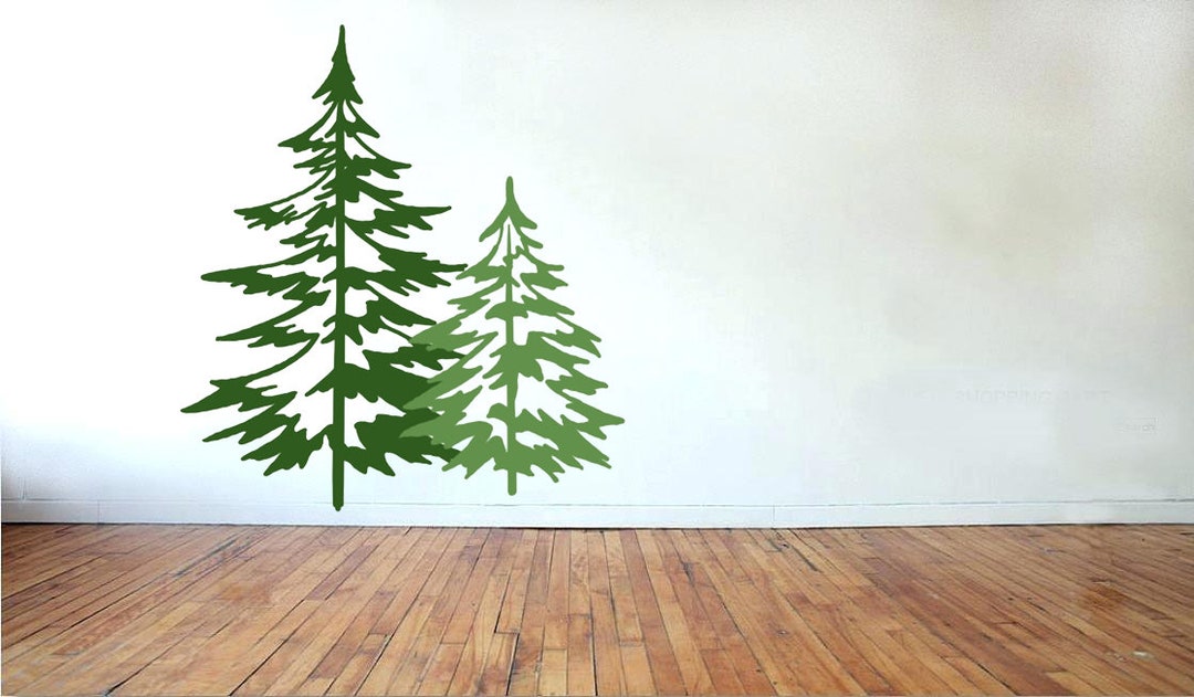 Christmas Pine Tree Decal, Wall Decal, Tree Decal Christmas, Holiday ...