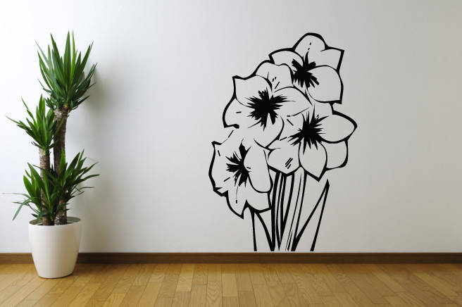 Flowers Vinyl Wall Decal Sticker, Vinyl Wall Decal, Vinyl Wall Sticker ...