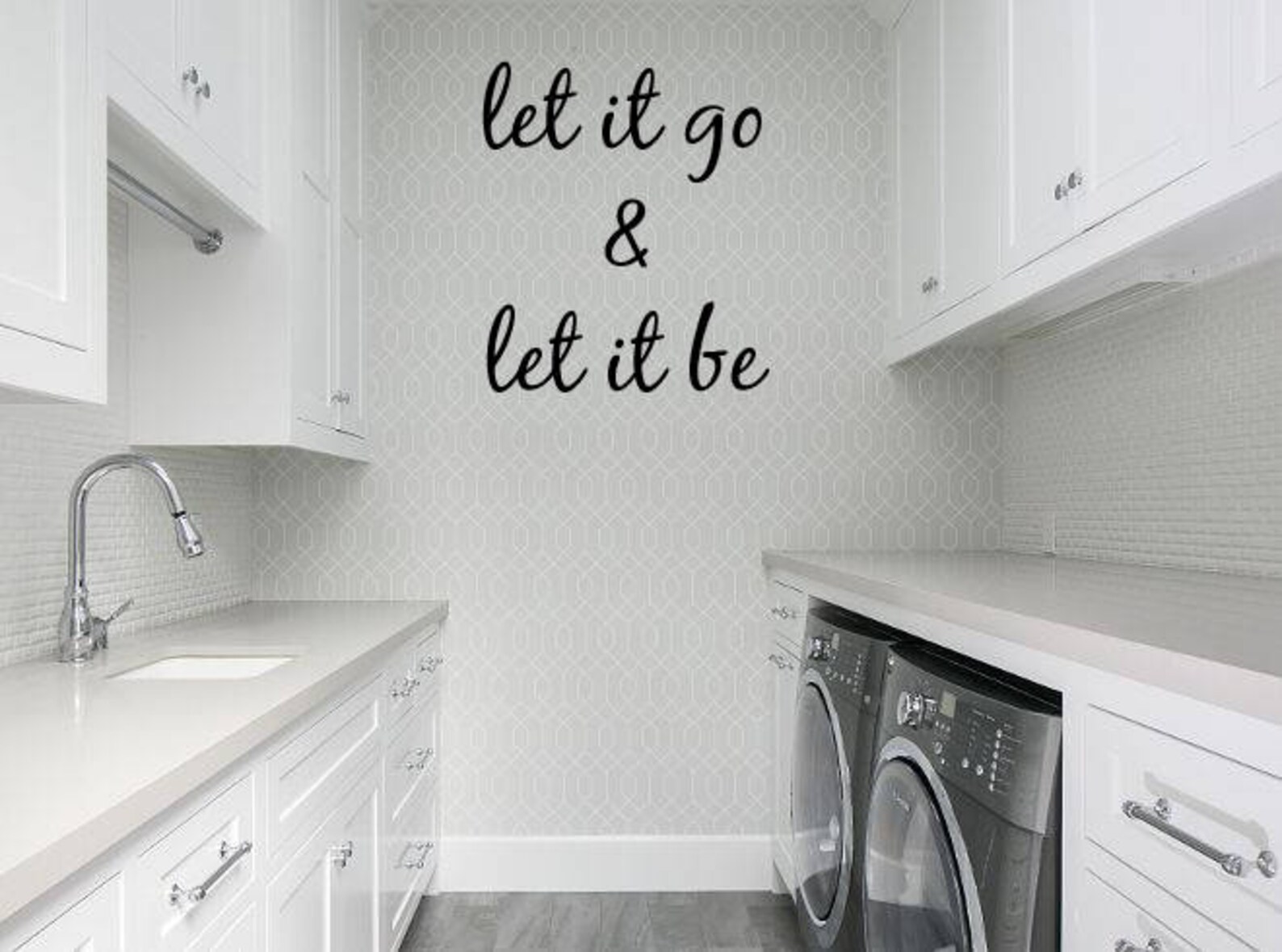 Let It Go & Let It Be Vinyl Wall Decal Sticker Inspirational - Etsy