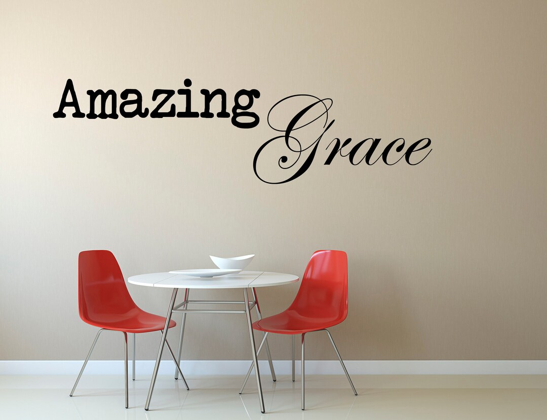 Amazing Grace Vinyl Wall Decal Sticker, Wall Art Sticker, Religious ...