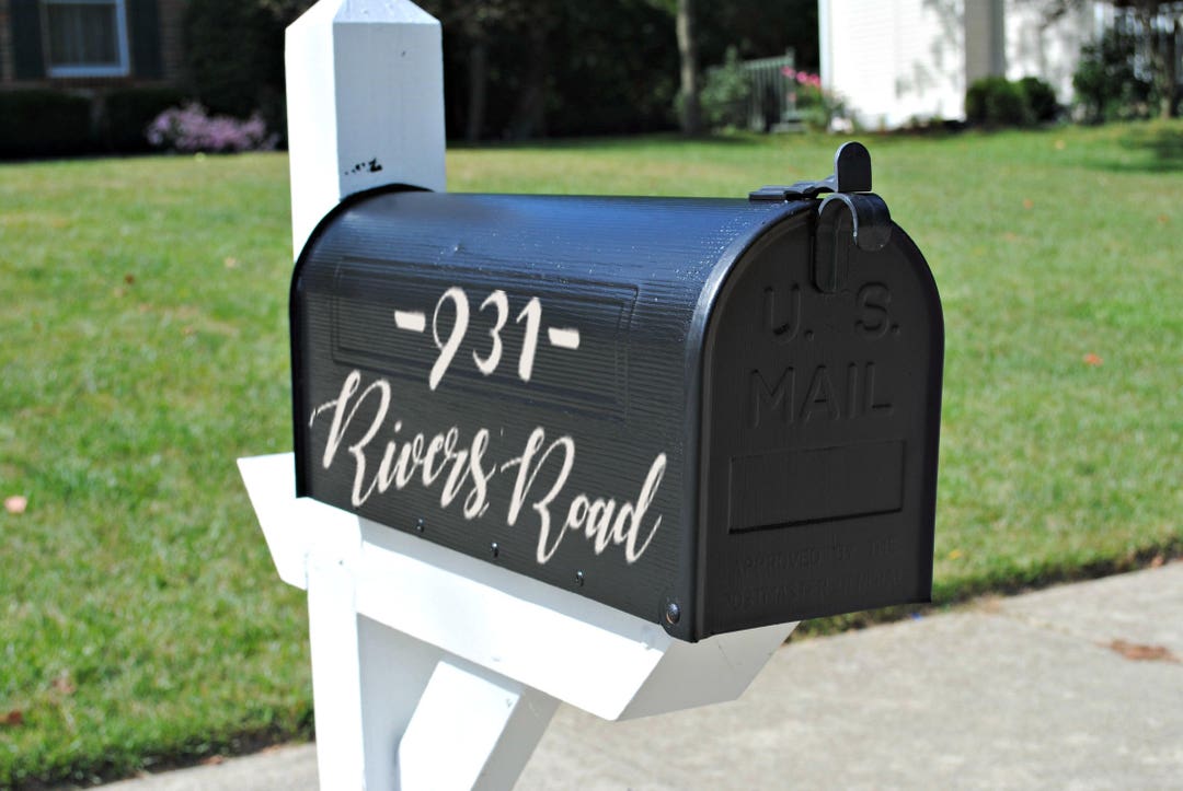 Mailbox Vinyl Decal Stickers, Customized Personal Address & Street Name ...