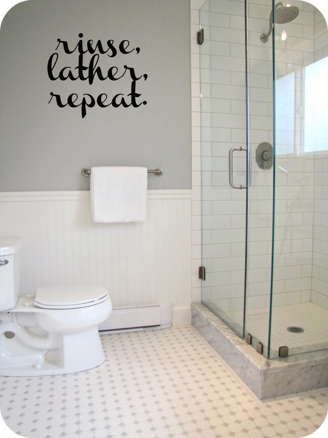 Rinse, Lather, Repeat Vinyl Wall Decal Sticker, Bathroom Wall Decor ...