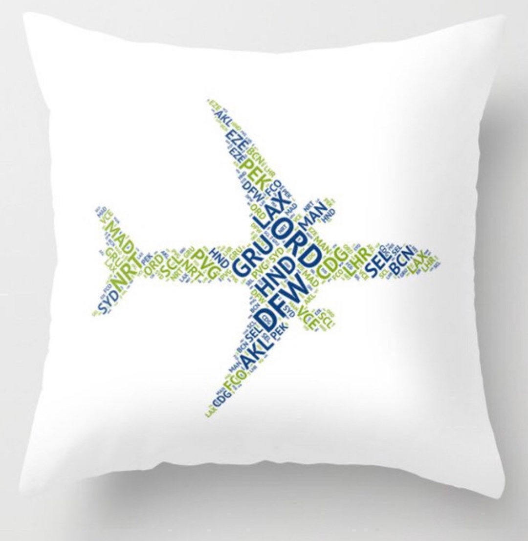 787 Airport Code Art Throw Pillow - Etsy UK