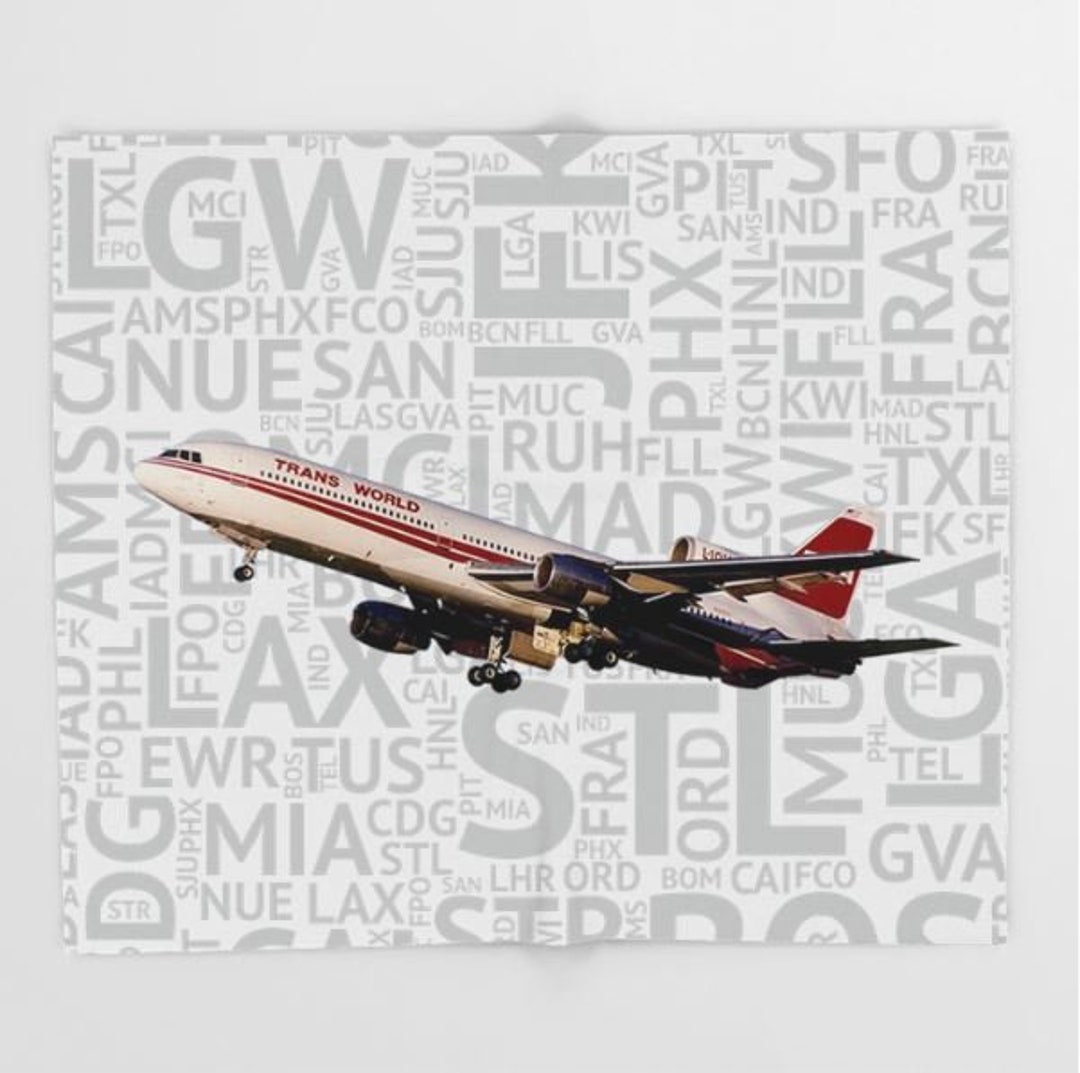Lockheed L-1011 With Airport Codes- Throw Blanket - Etsy