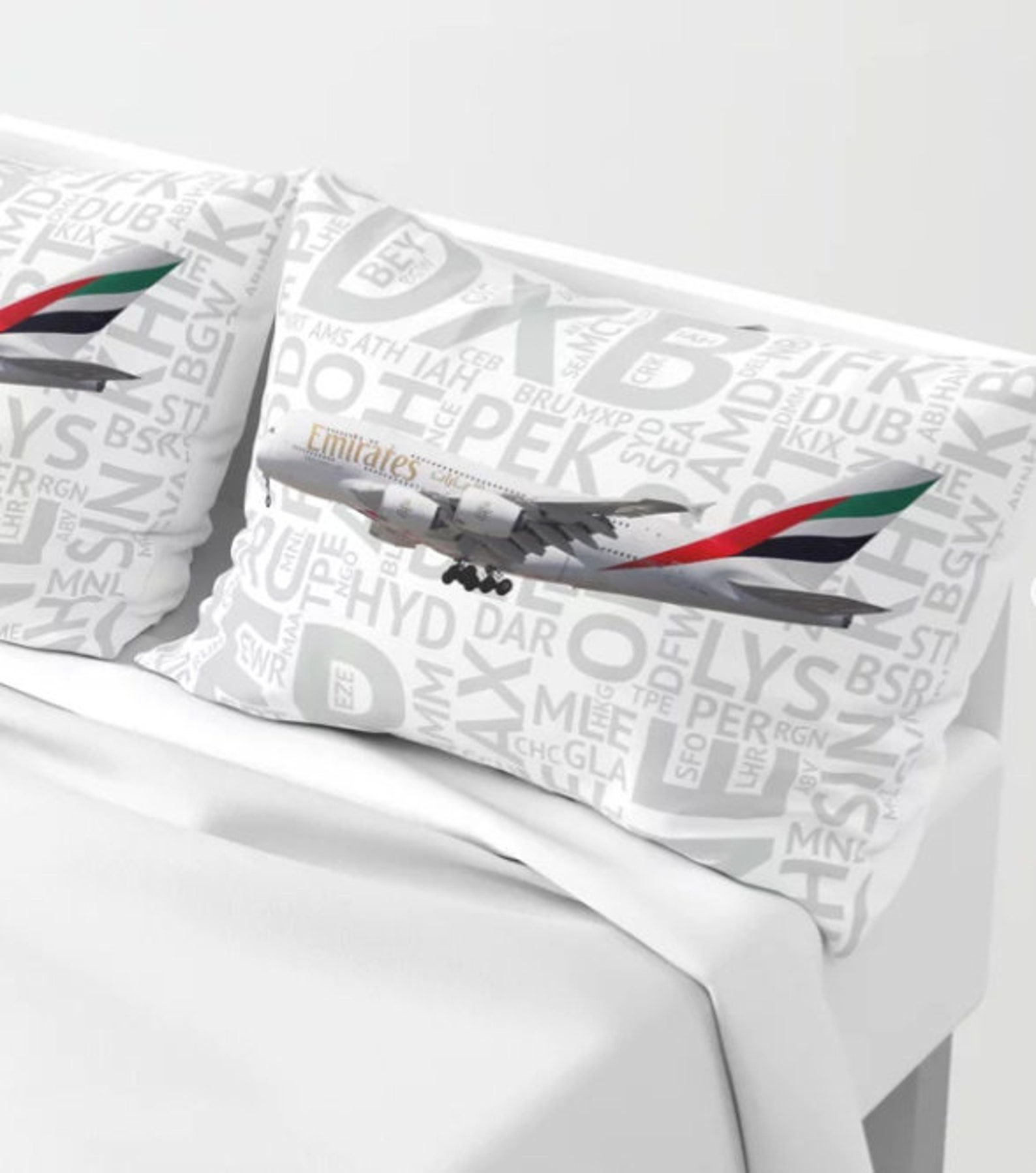 A380 With Airport Codes Pillow Shams - Etsy