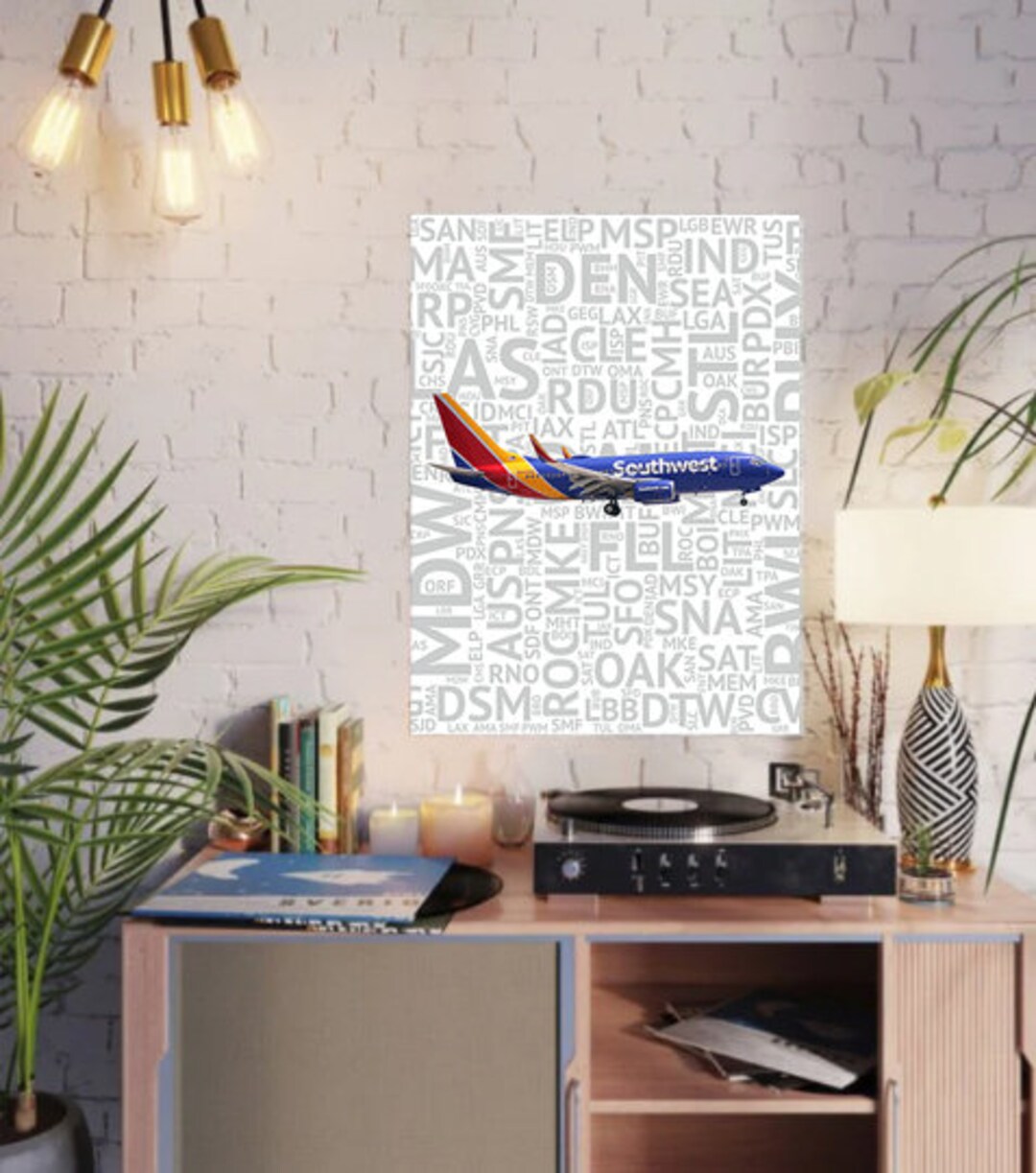 Boeing 737 With Airport Codes - Poster - Etsy