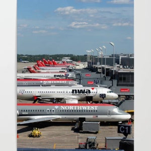 Northwest Airlines MSP Gate Lineup - Poster - Etsy
