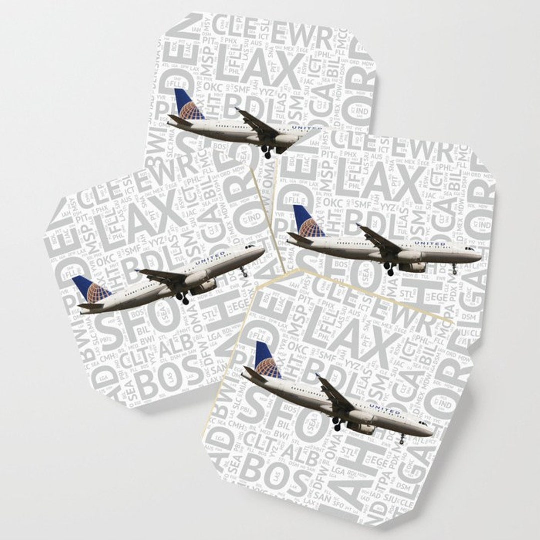 A320 With Airport Codes Drink Coasters - Etsy