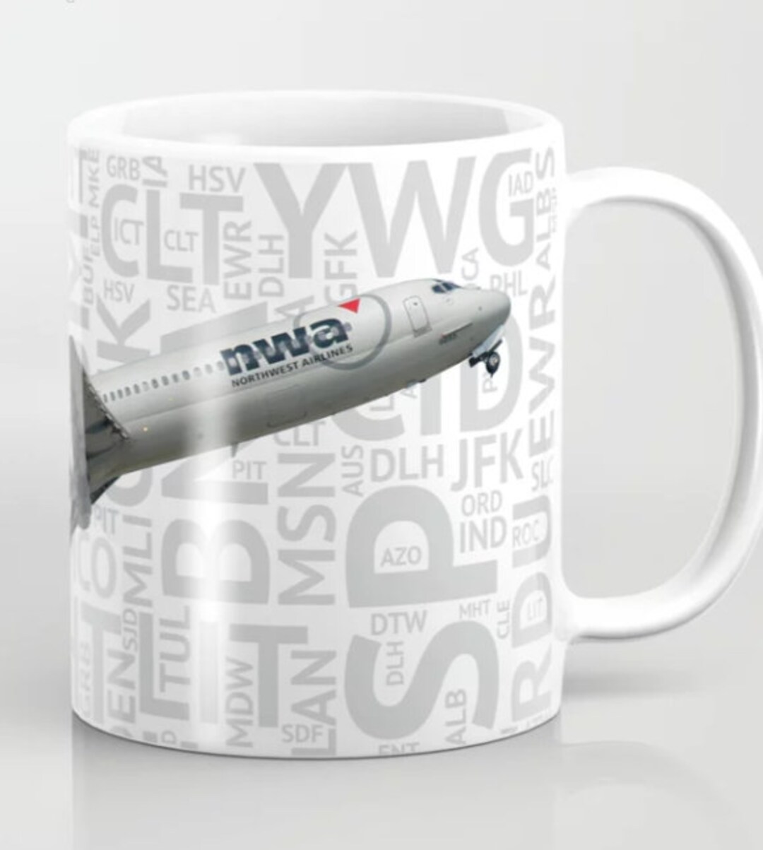 Mcdonnell Douglas DC-9 (NWA) With Airport Codes - Coffee Mug - Etsy