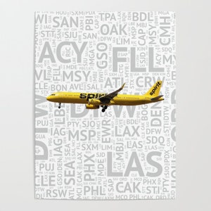 A321 With Airport Codes - Poster - Etsy