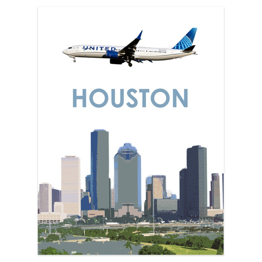 737 Max Over Houston - Poster - Etsy