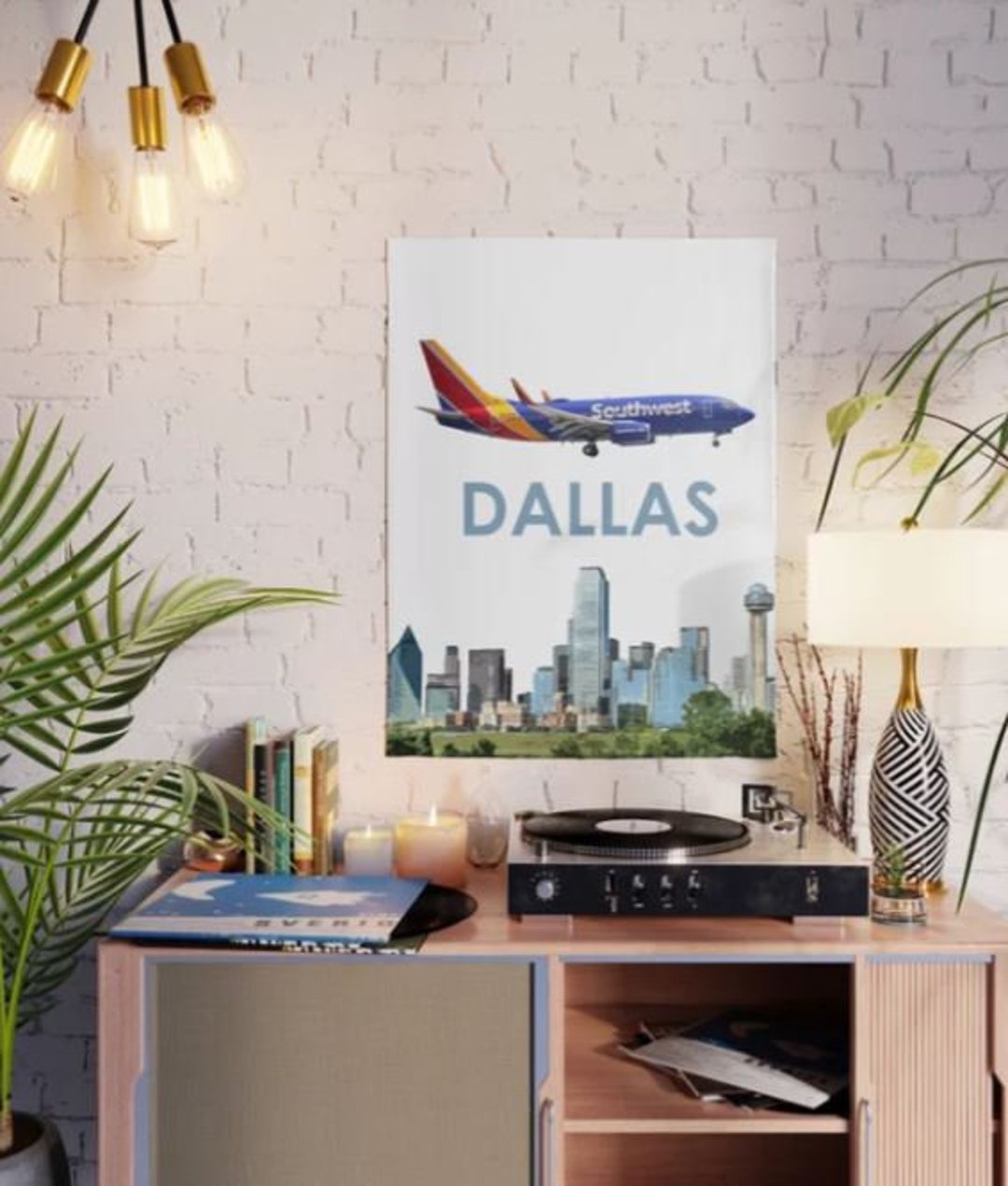 Boeing 737 Over Dallas Art - Poster - Etsy