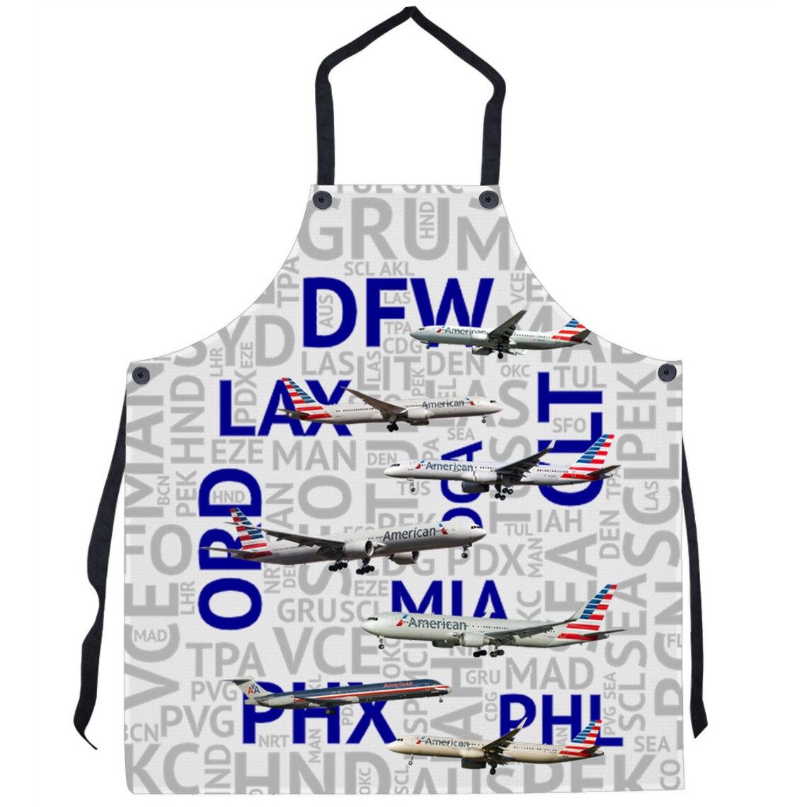 Misc. Aircraft With Airport Codes Apron - Etsy