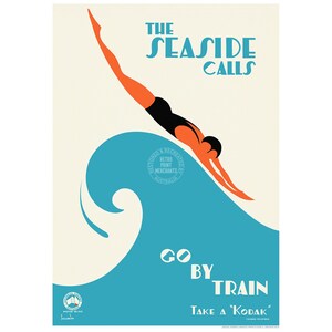 The Seaside Dive Wall Print Advertising Beach Go by - Etsy