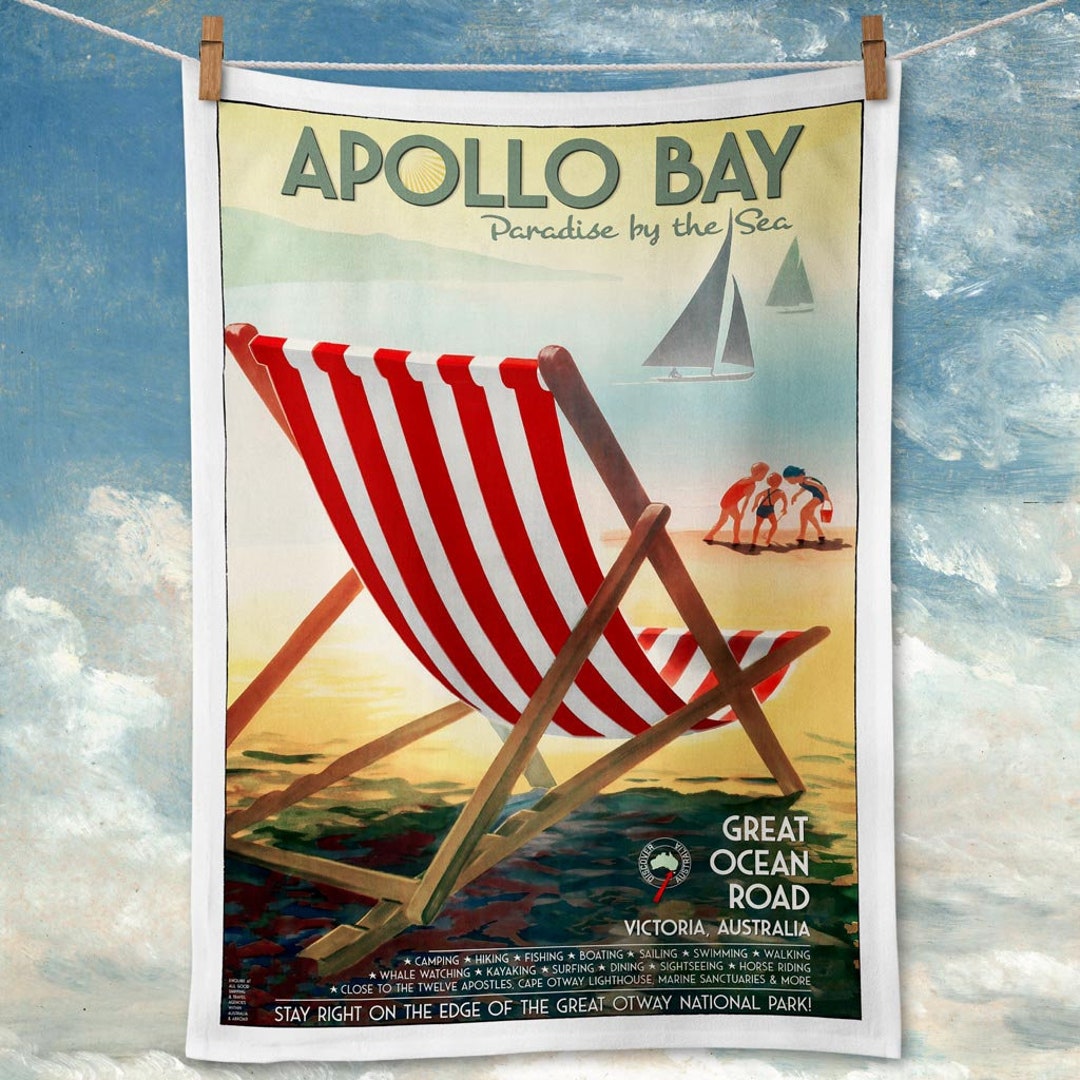 Apollo Bay Tea Towel Printed in Australia Kitchen Towel Linen Blend ...