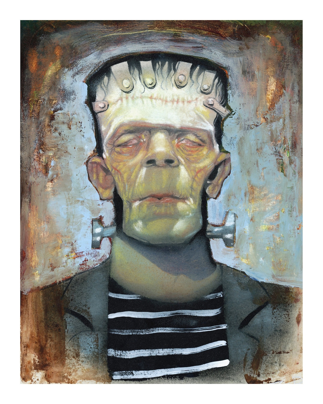 Frankenstein Illustrated Art Print - Etsy