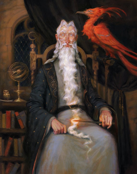 The Professor's Office Wizard Portrait - Etsy