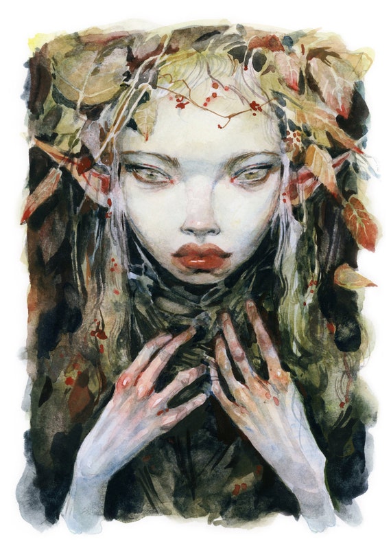 Prints Giclée Forest Sprite Illustrated Art Print etna.com.pe