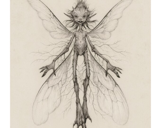 Woodland Root Fairy Magical Creature Illustrated Art Print - Etsy