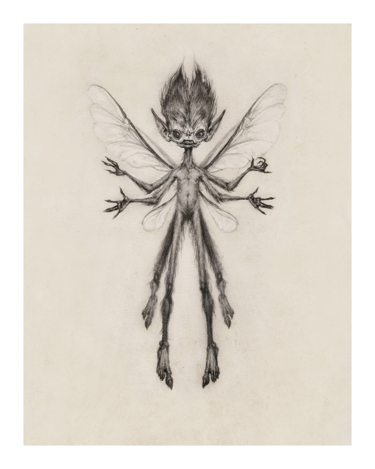 Four Legged Fairy Magical Creature Illustrated Art Print - Etsy