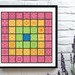 Concentric Rainbow Cross Stitch Pattern, Quaker Folk Squares Tile ...