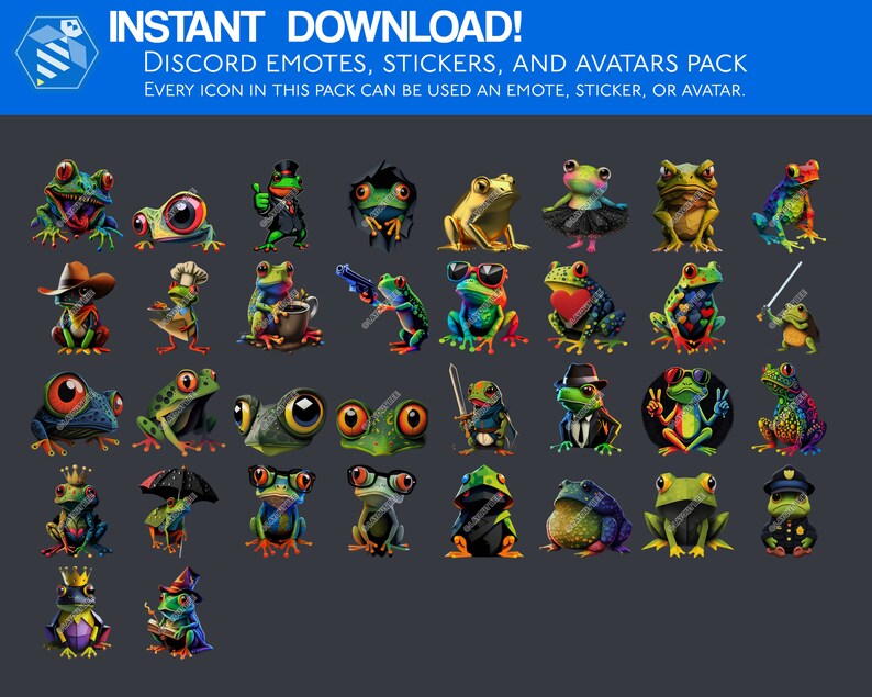 Frog Discord Emojis Discord Emotes Discord Stickers Discord - Etsy