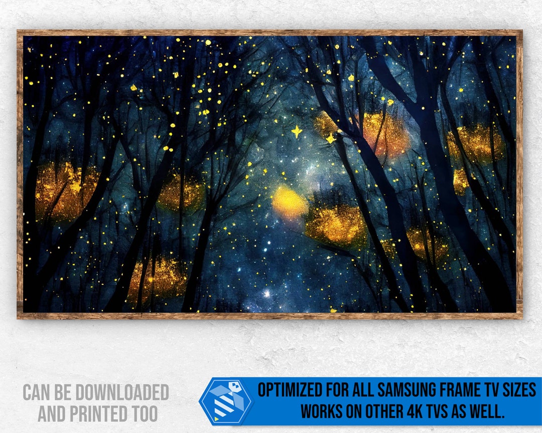 Samsung Frame TV Art, Fireflies in the Forest - One of a Kind Artwork ...
