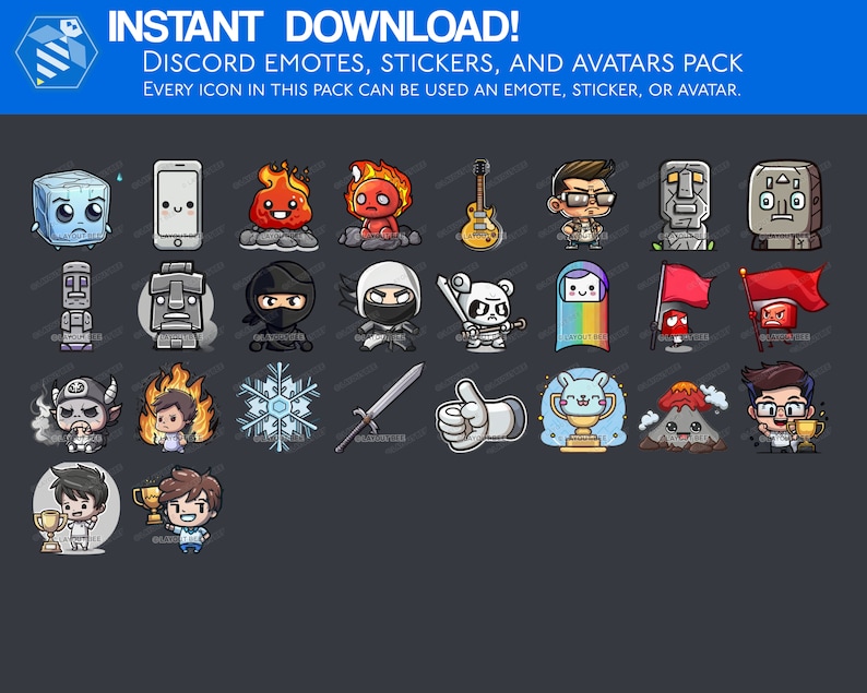 Chibi Discord Emojis Discord Emotes Discord Stickers - Etsy