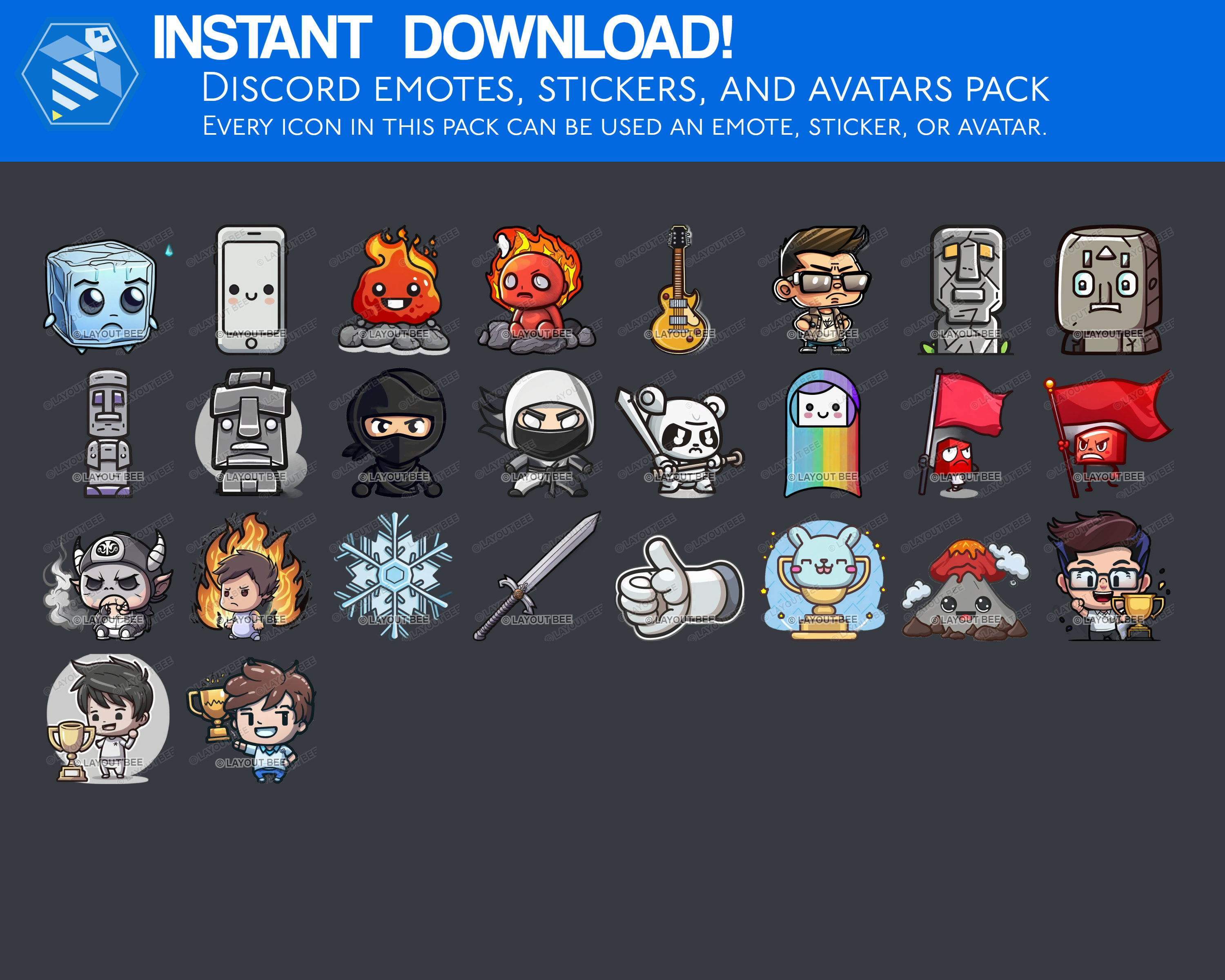 Chibi Discord Emojis Discord Emotes Discord Stickers - Etsy Canada